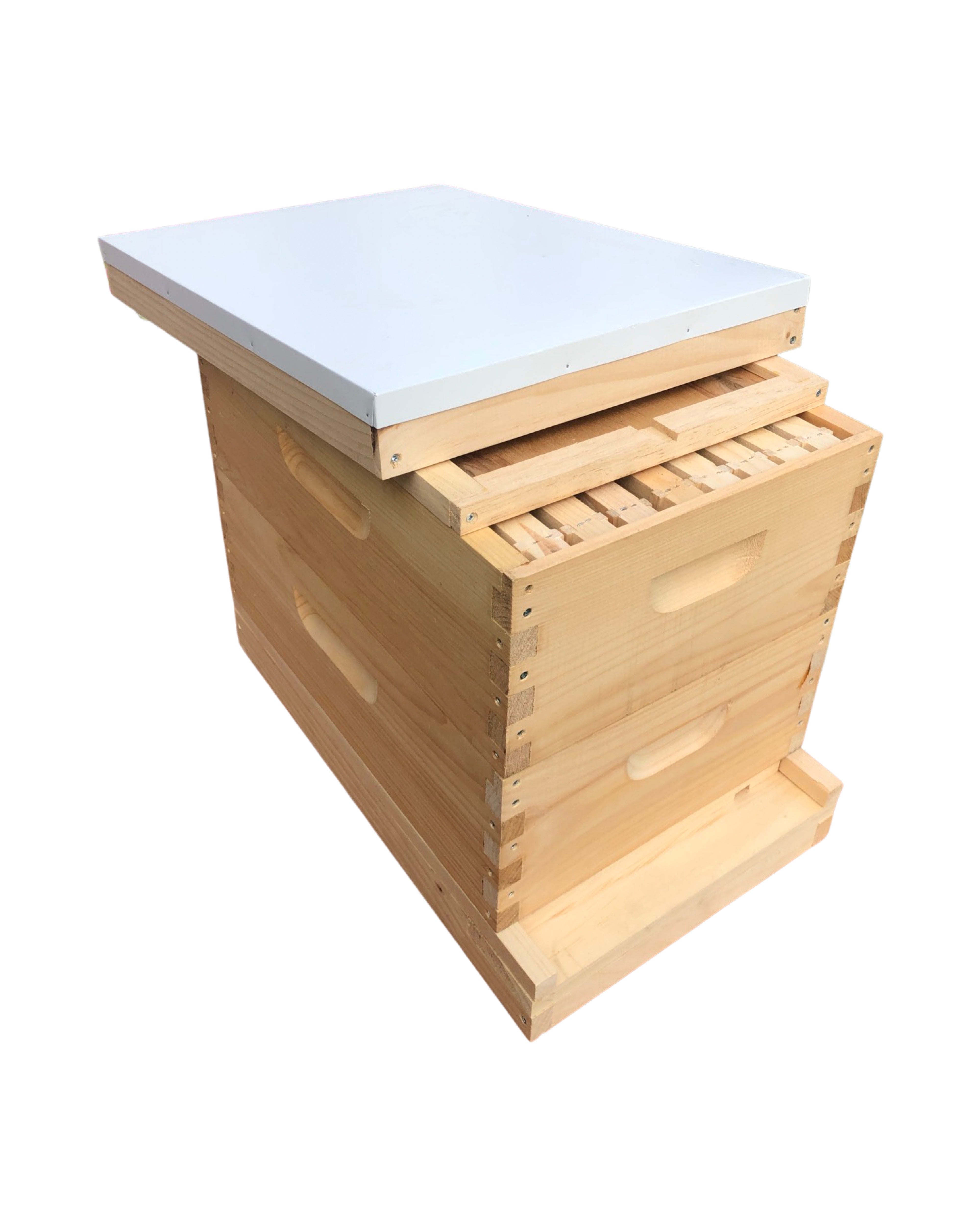2 Medium 6 5/8 Complete Bee Hive kit w/Frames & Foundations Un-Assembl ...